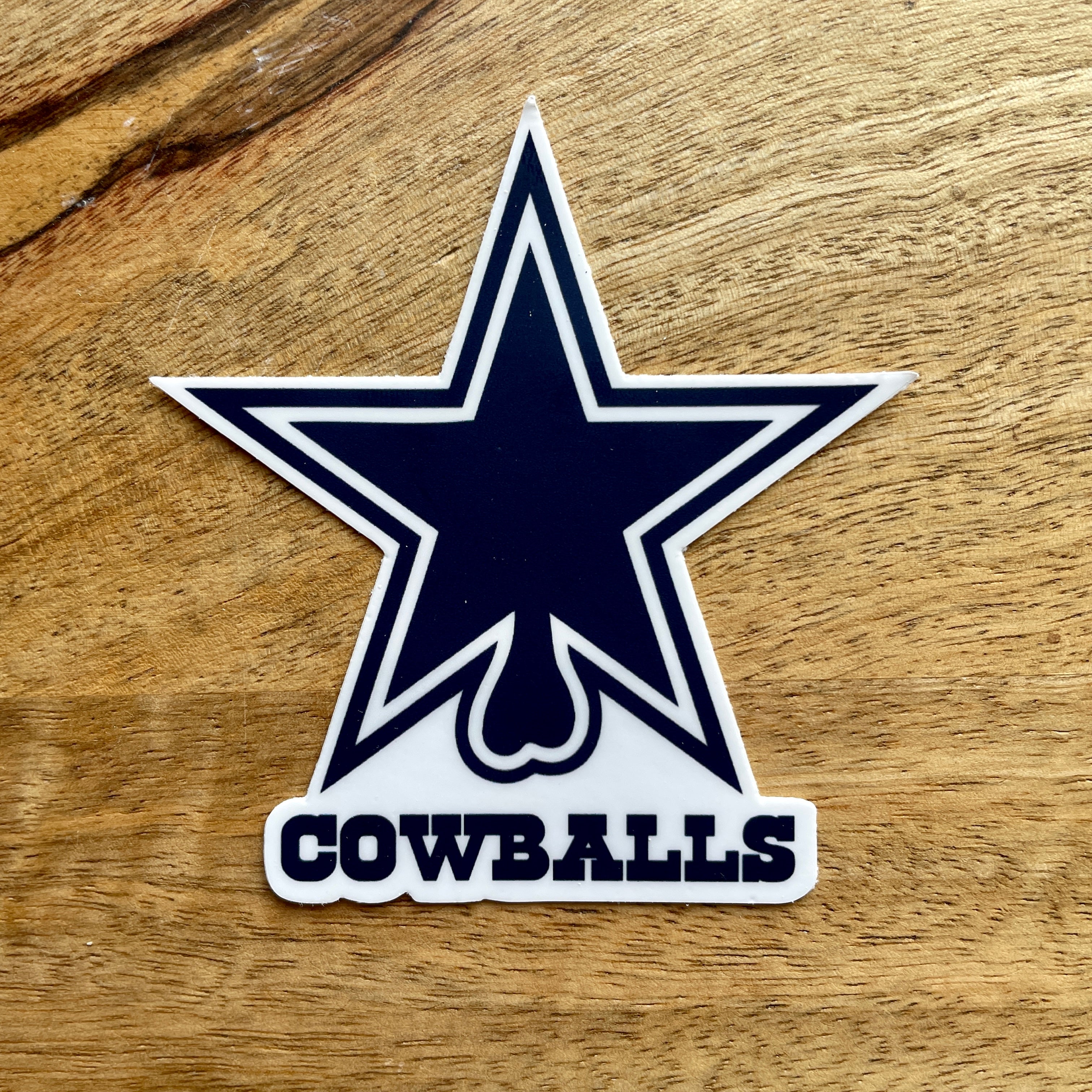 Cowballs - Dallas Cowboys funny parody NFL Sticker – Colossal Sanders