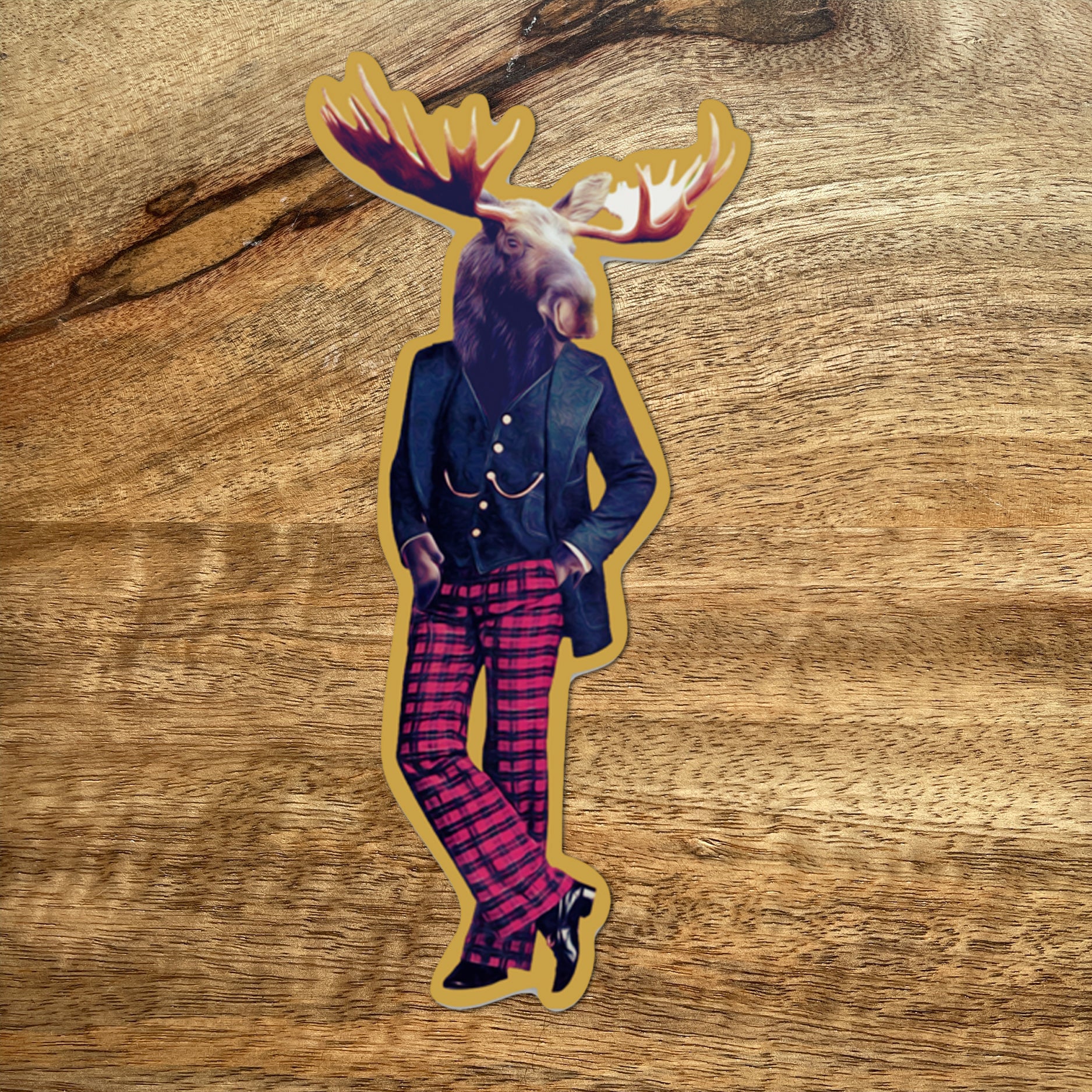 Moose in Clothes funny animal sticker – Colossal Sanders