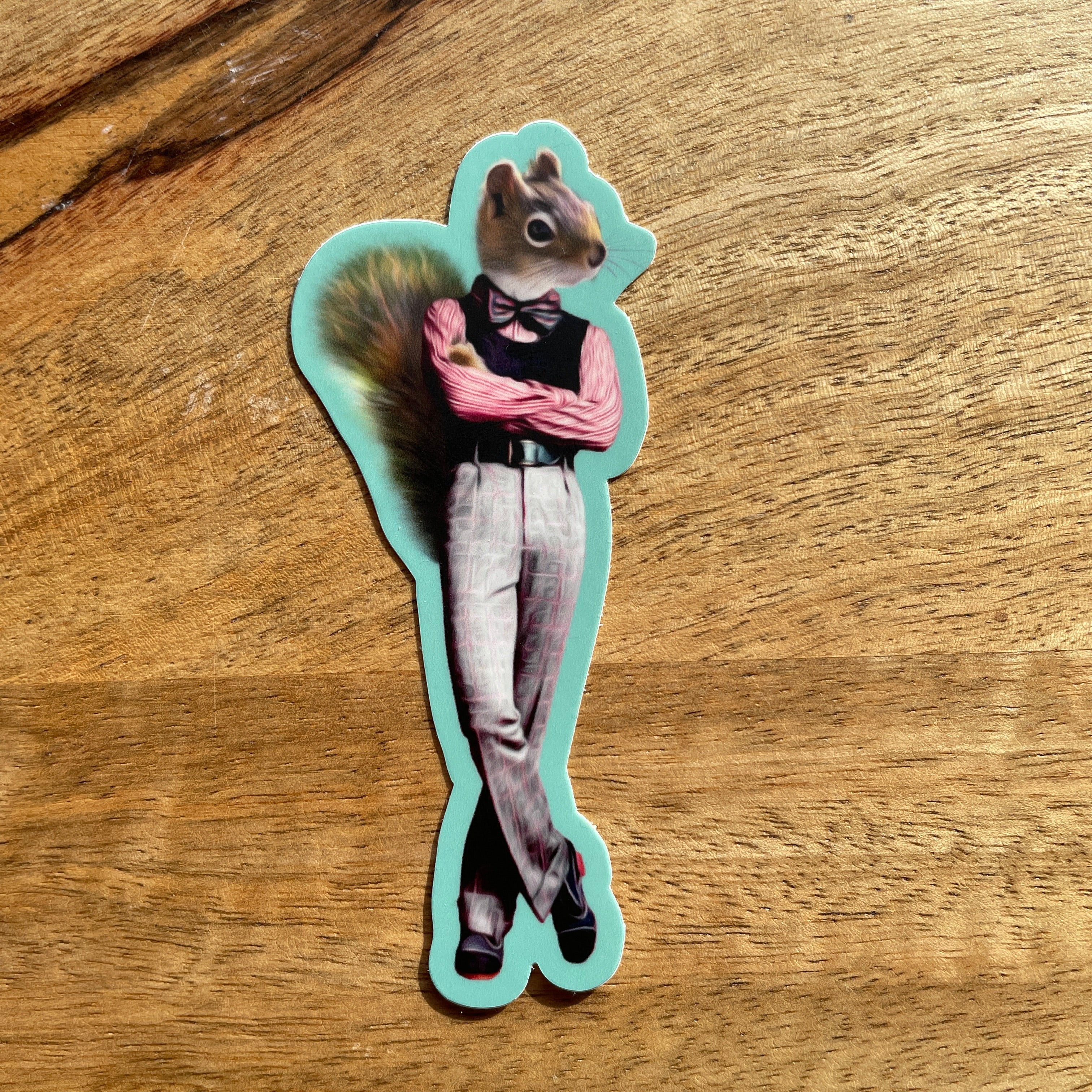 Squirrel in Clothes funny animal sticker – Colossal Sanders