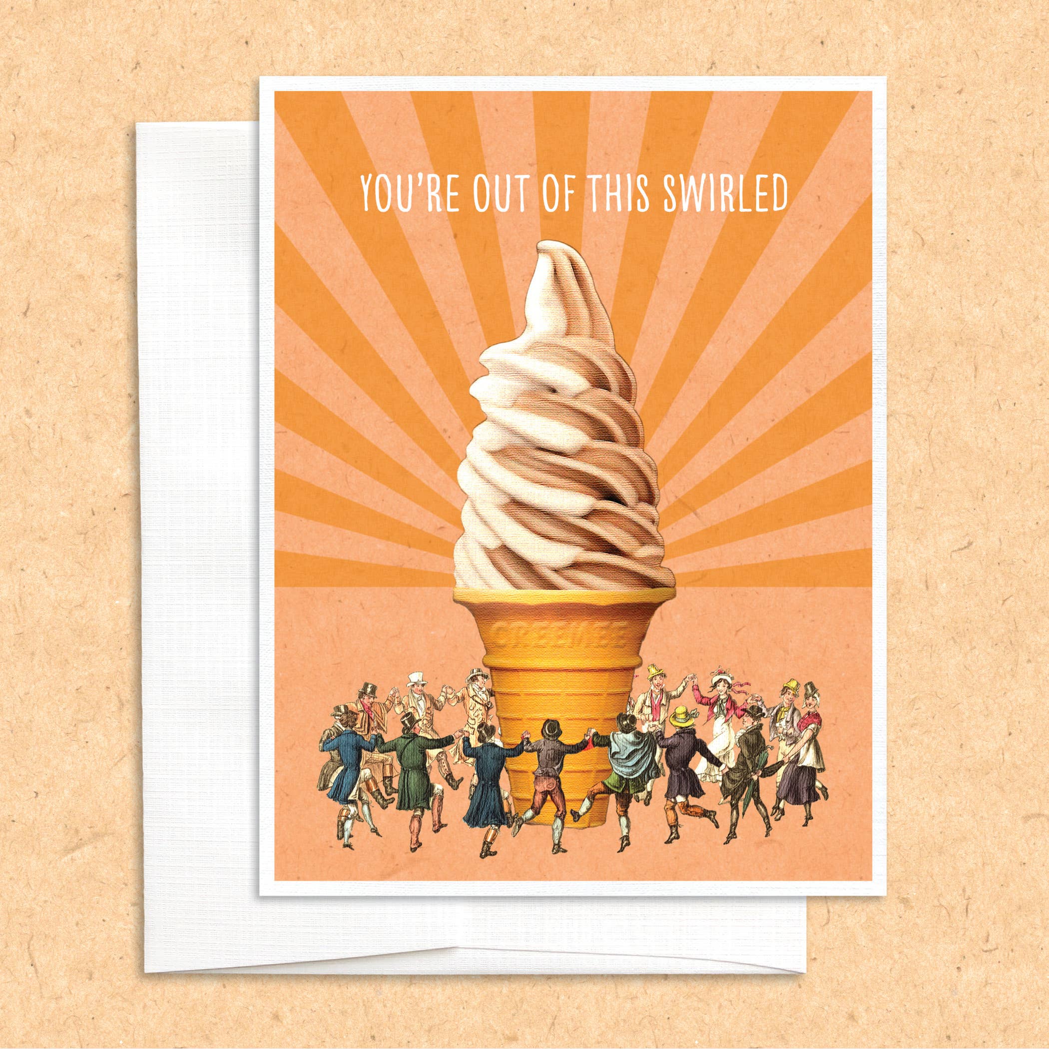 Out of This Swirled Ice Cream funny greeting card – Colossal Sanders