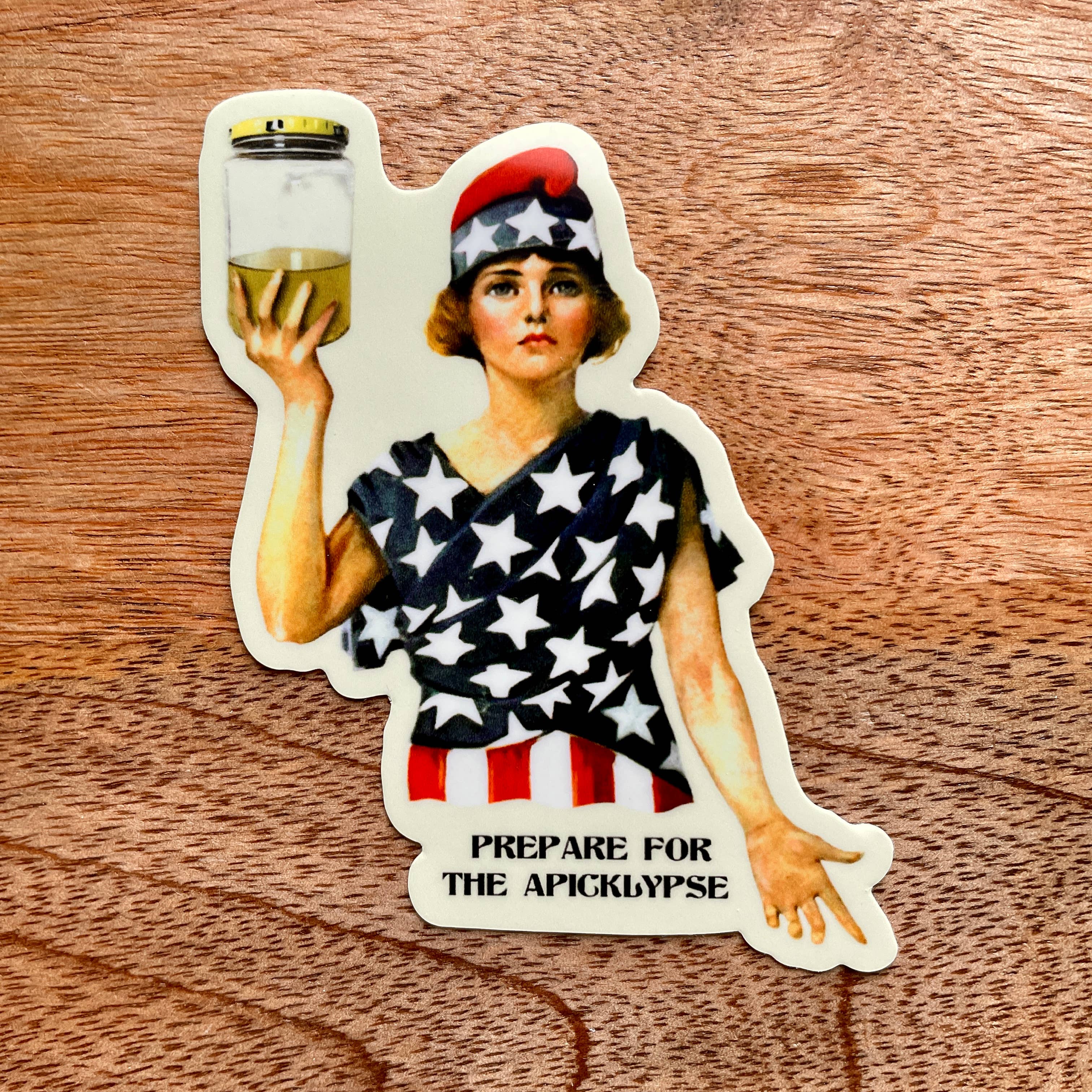 Apicklypse pickle funny sticker – Colossal Sanders