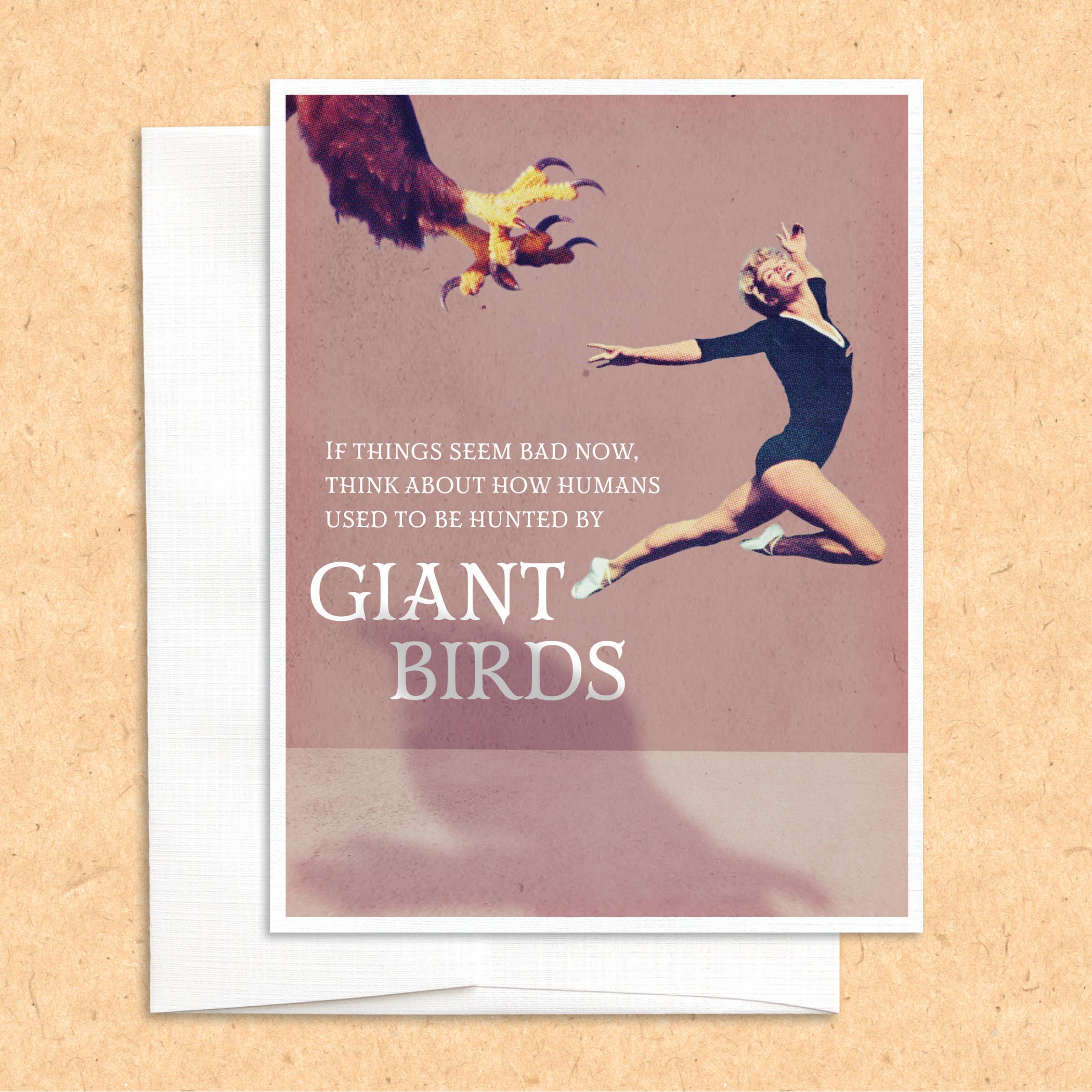 Giant Bird Attacks funny greeting card – Colossal Sanders