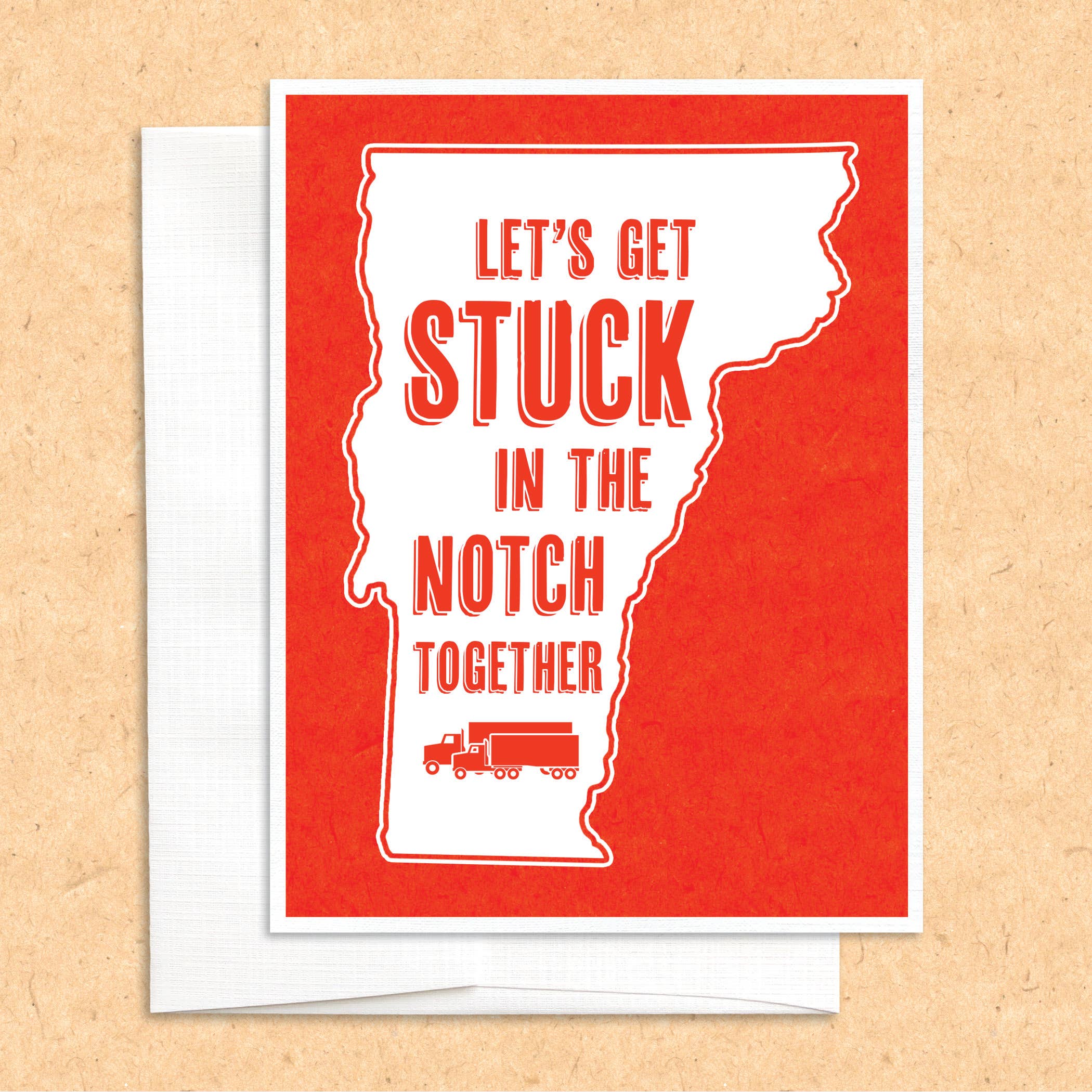 Stuck in the Notch Together funny greeting card – Colossal Sanders