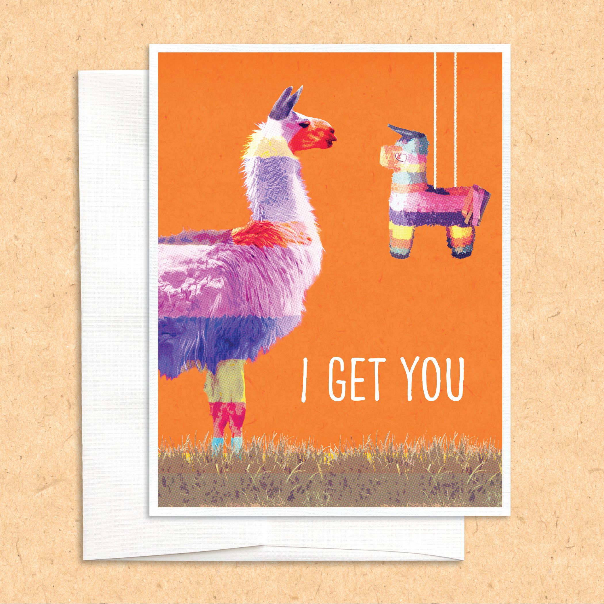 I Get You Llama Pinata funny animal greeting card – Colossal Sanders